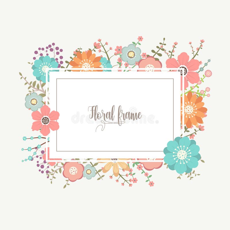 Elegant Design Illustration of Floral Frame Template with Text Inside ...