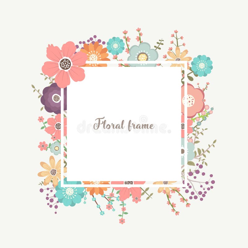 Elegant Design Illustration of Floral Frame Template with Text Inside ...