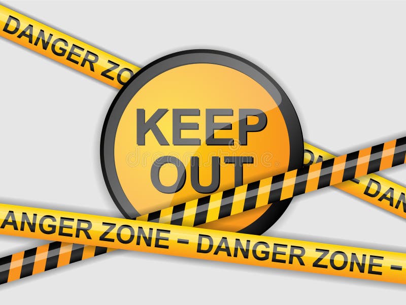 Round Keep Out Sign with Ribbons Stock Vector - Illustration of round ...