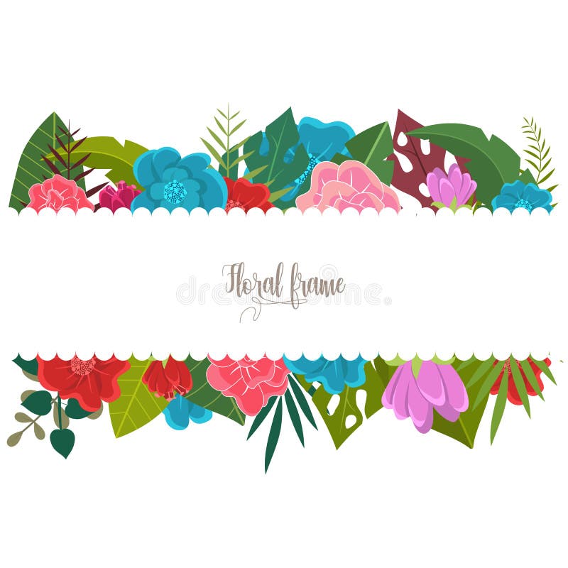 Elegant Design Illustration of Floral Frame Template with Text Inside ...