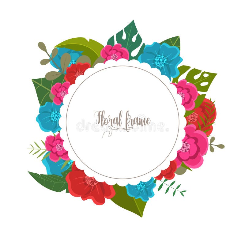 Elegant Design Illustration of Floral Frame Template with Text Inside ...