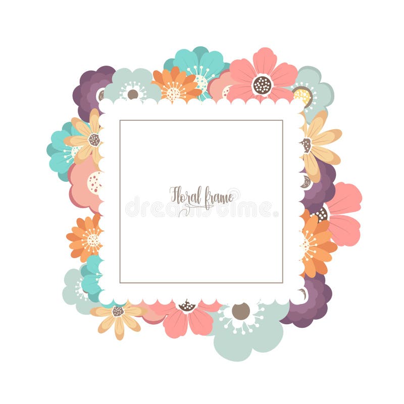 Elegant Design Illustration of Floral Frame Template with Text Inside ...