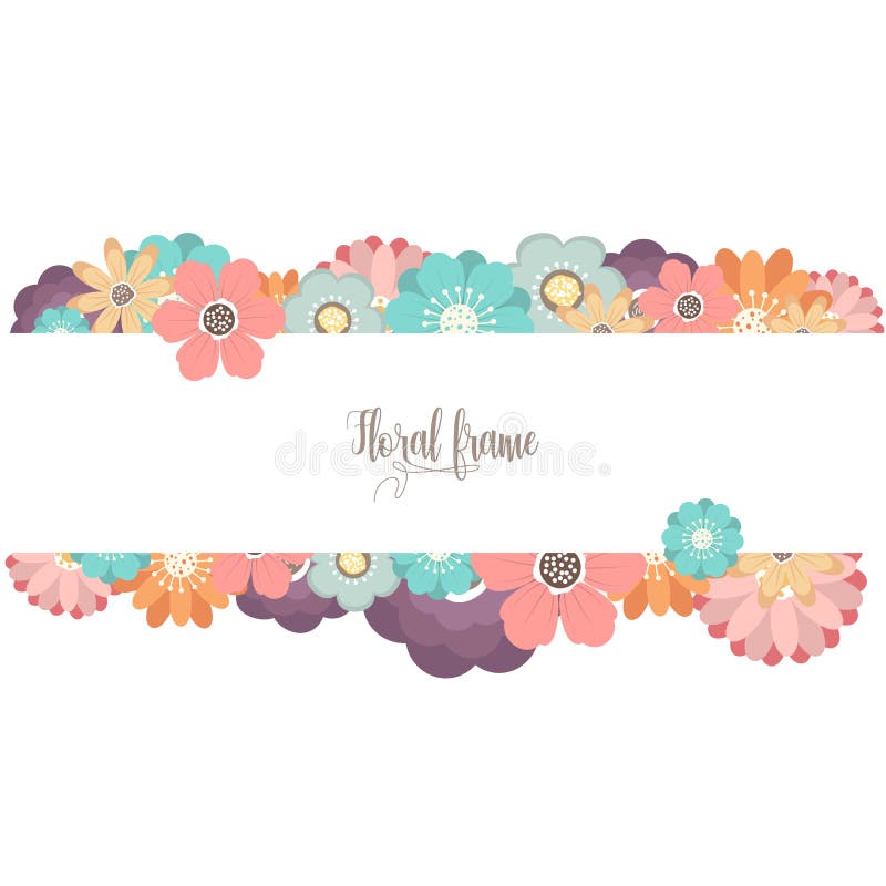 Elegant Design Illustration of Floral Frame Template with Text Inside ...