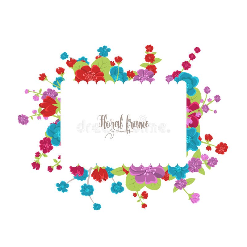 Elegant Design Illustration of Floral Frame Template with Text Inside ...