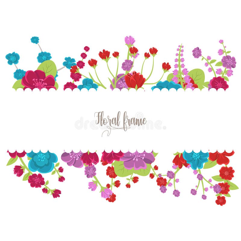 Elegant Design Illustration of Floral Frame Template with Text Inside ...