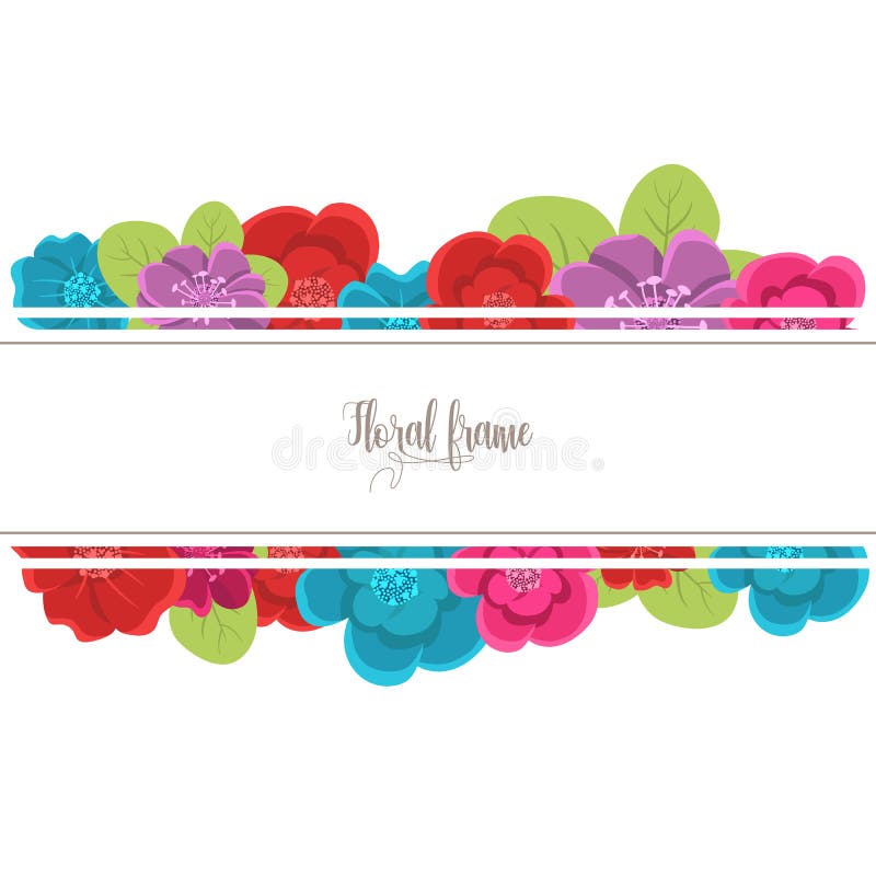 Elegant Design Illustration of Floral Frame Template with Text Inside ...