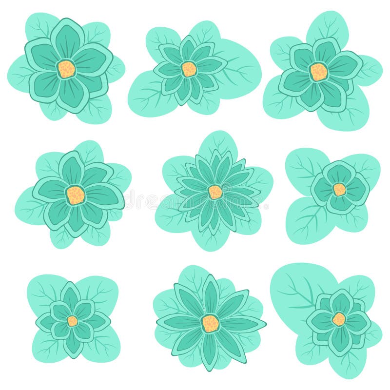 Beautiful Collection Pack of Different Floral Designs Stock Vector ...
