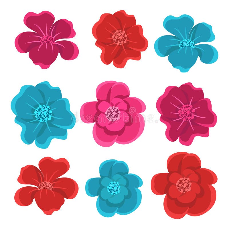 Beautiful Collection Pack of Different Floral Designs Stock Vector ...