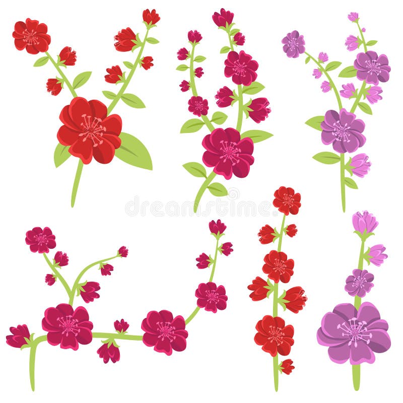 Beautiful Collection Pack of Different Floral Designs Stock Vector ...