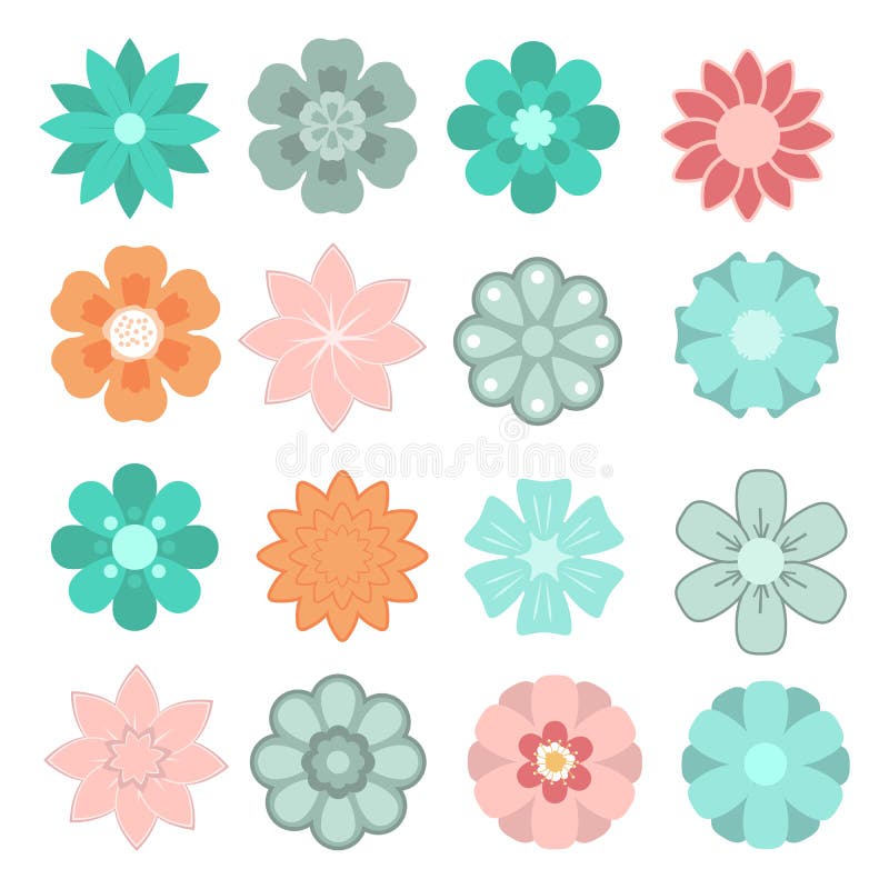 Beautiful Collection Pack of Different Floral Designs Stock Vector ...