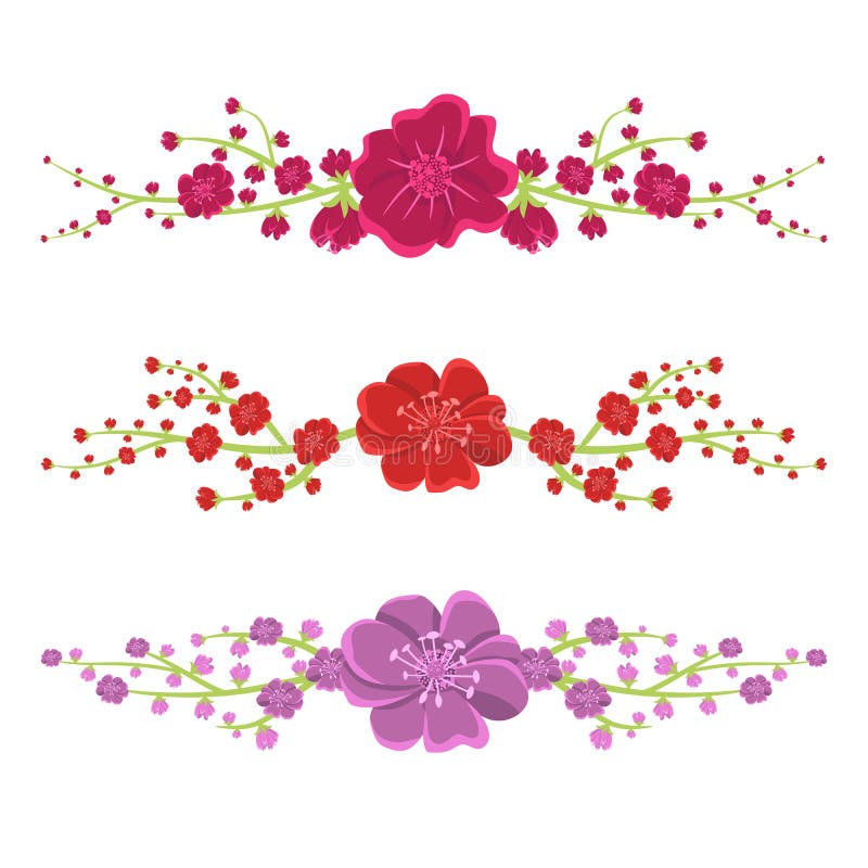 Beautiful Collection Pack of Different Floral Designs Stock Vector ...