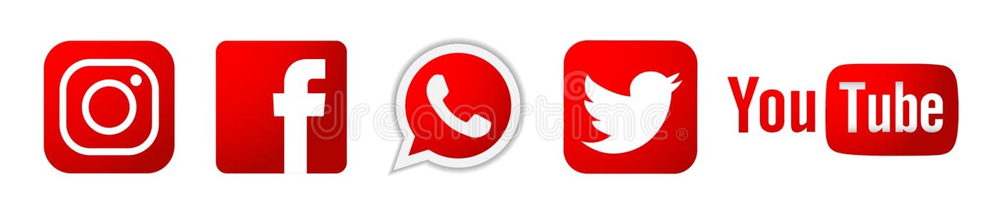 Social Media Icons Red Stock Illustrations – 10,526 Social Media Icons ...
