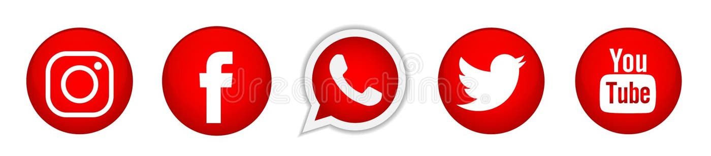 Red Social Media Icons Stock Illustrations – 8,235 Red Social Media ...