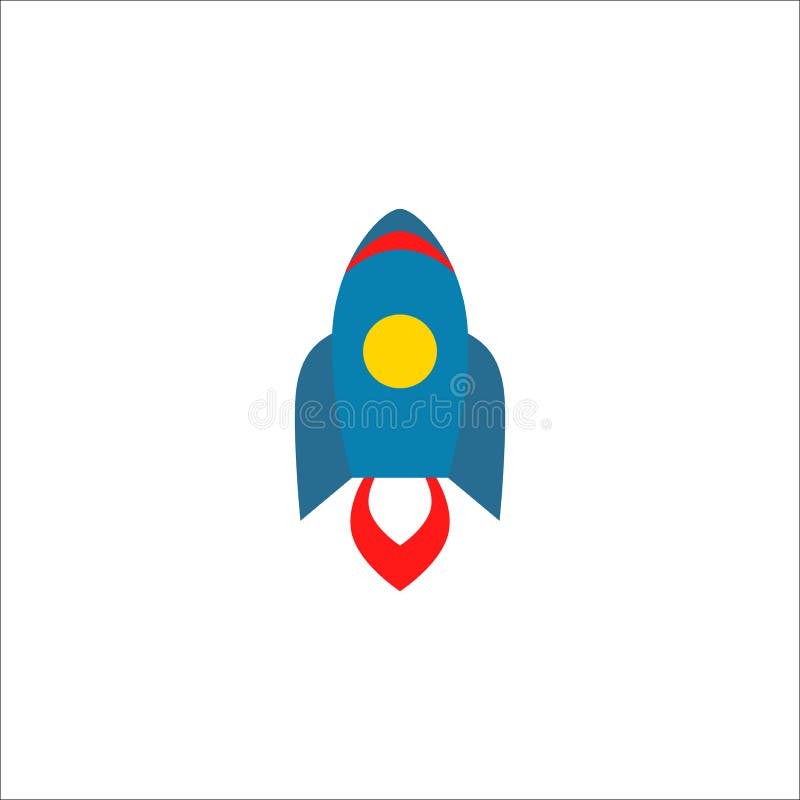 Rocket Colorful Vector Cartoon Icon. Stock Vector - Illustration of ...