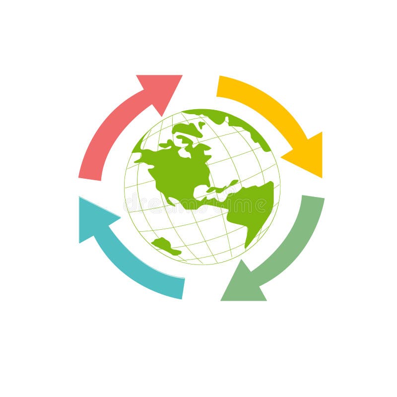 Recycle Arrows and Green Earth. Vector Illustration. Stock Illustration ...