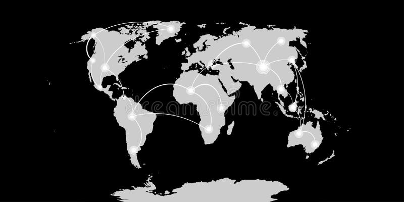 3D Map Gray of the World on White Background Stock Illustration ...