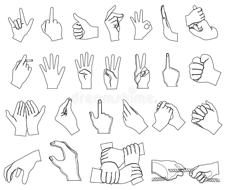 Hand icon. Vector set. stock vector. Illustration of hand - 142476143