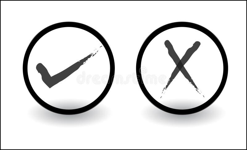 Yes No Currect Vector Illustrations Stock Illustration - Illustration ...