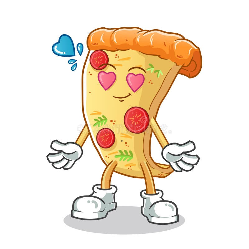 Pizza Fall in Love Mascot Vector Cartoon Illustration Stock Vector ...
