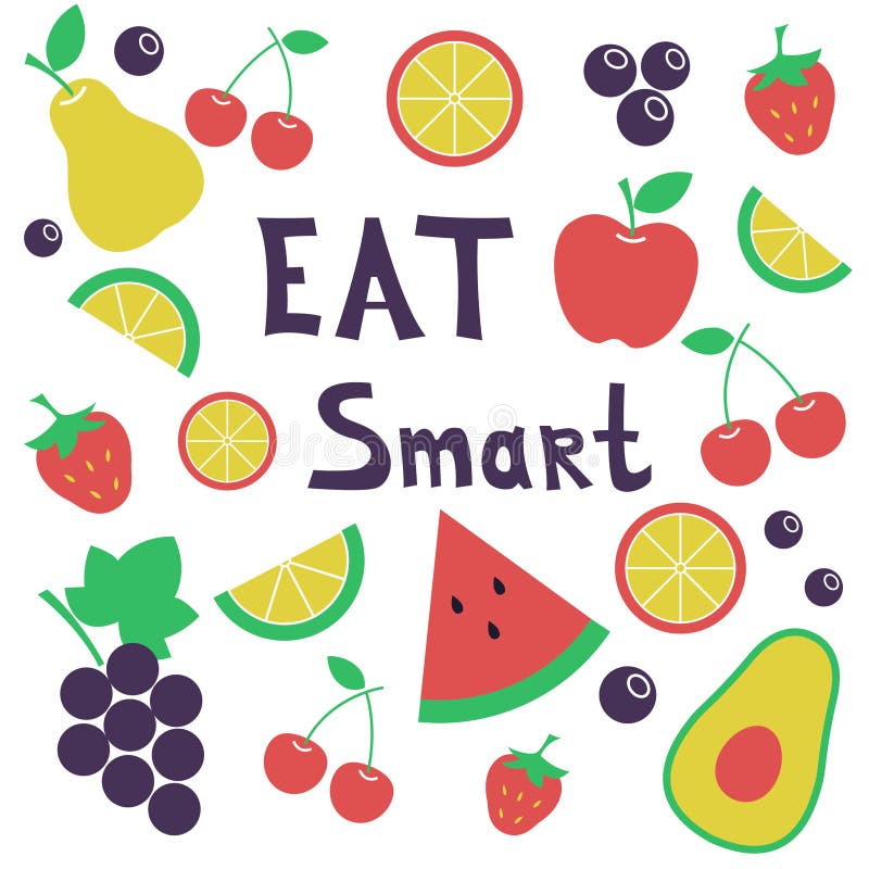 Eat Smart. Healthy Lifestyle Concept Stock Vector - Illustration of ...