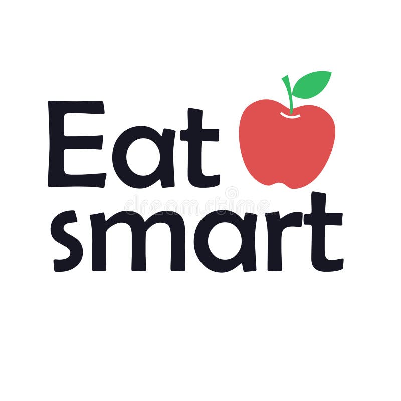 Eat Smart Concept. Fruits. Red Apple Stock Illustration - Illustration ...