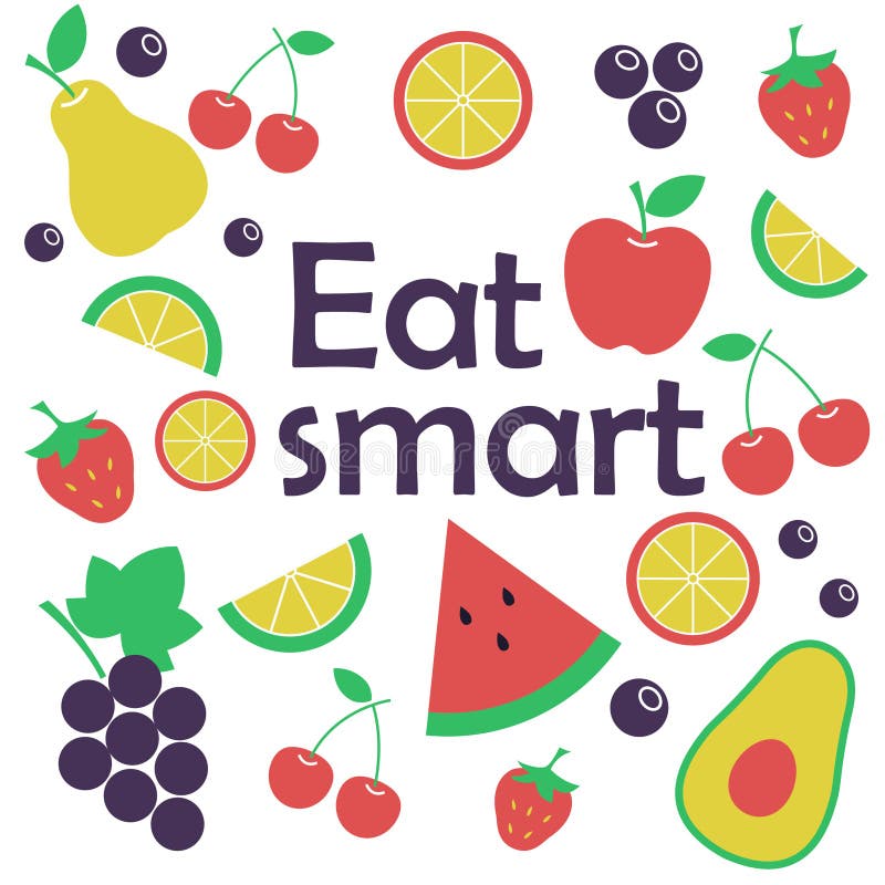 Be Smart, Eat Smart. Healthy Lifestyle Concept Stock Vector ...