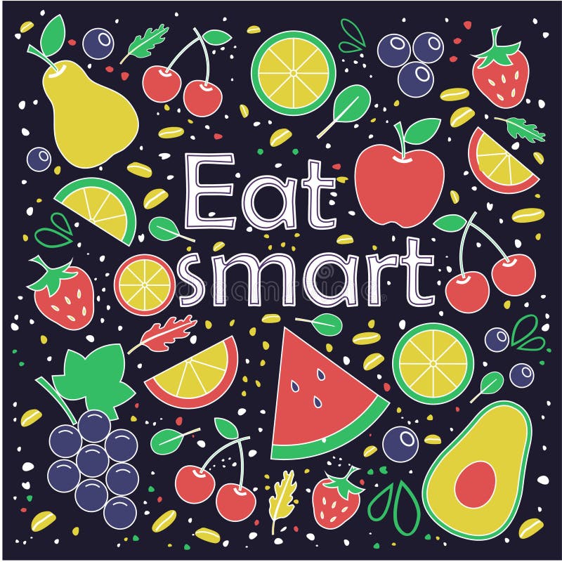 Eat Smart. Healthy Lifestyle Concept. Slogan. Stock Vector ...
