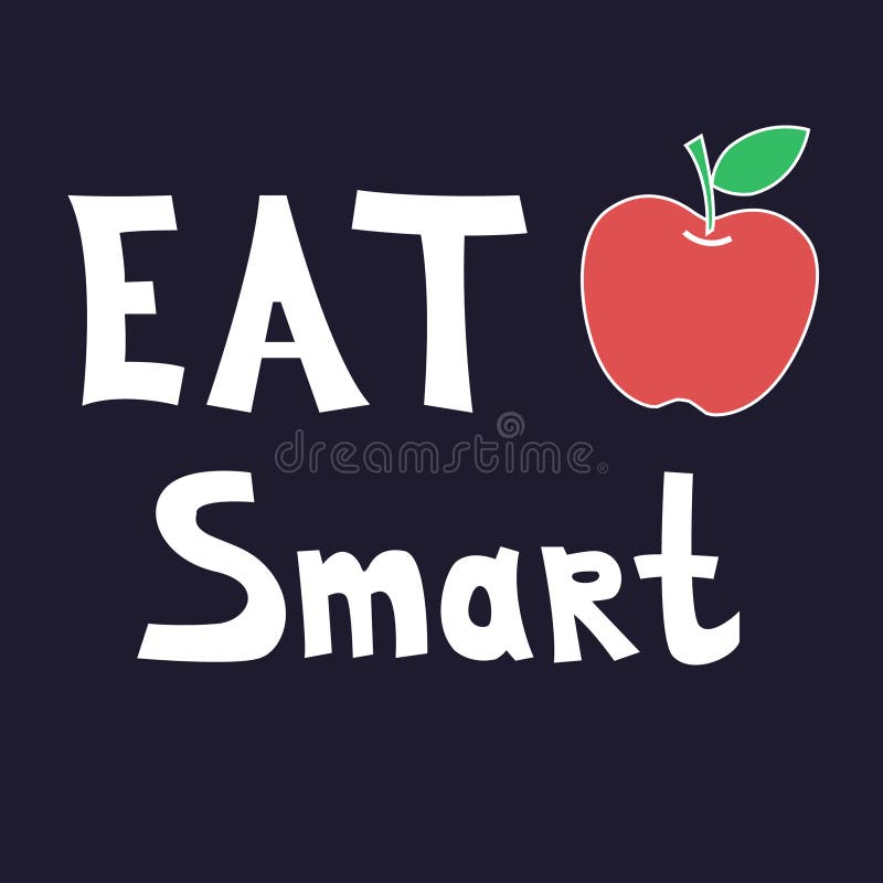 Eat Smart Concept. Fruit. Apple. Banner. Slogan. Icon Stock Vector ...