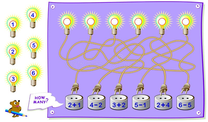Math Education for Young Children. Solve Examples and Write Numbers in ...