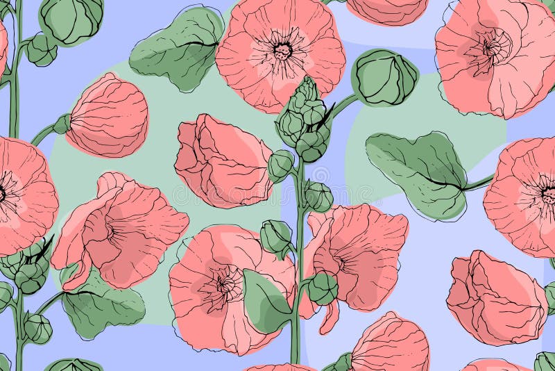 Art Floral Vector Seamless Pattern. Stock Vector - Illustration of ...