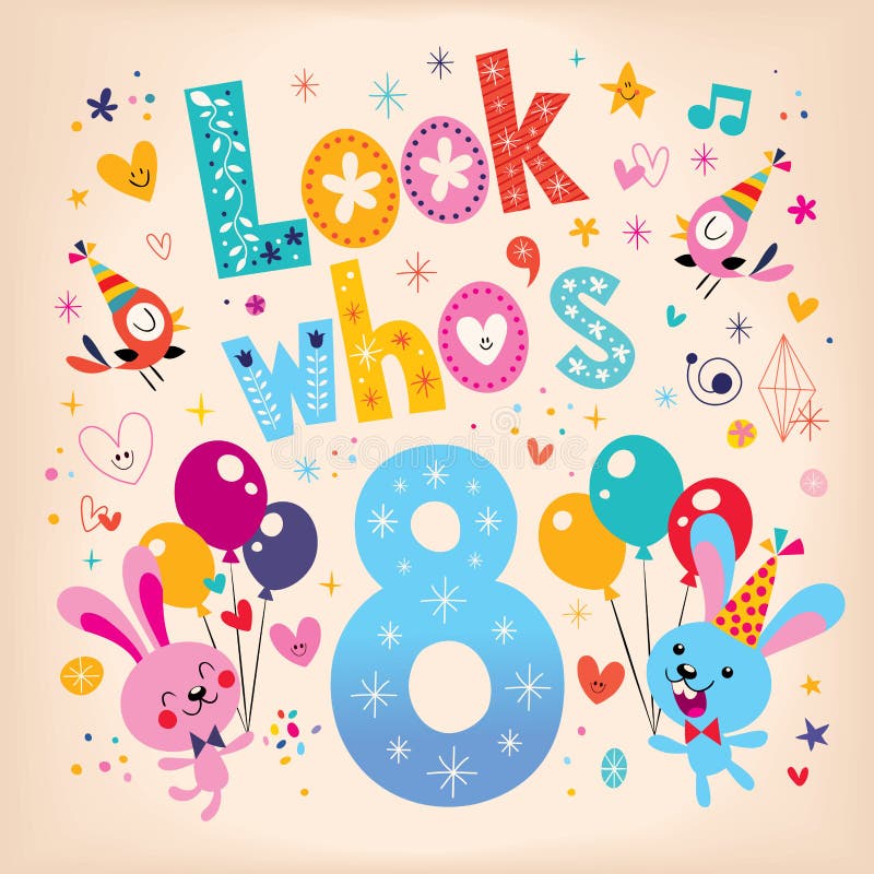 Cartoon 8th Birthday Stock Illustrations – 408 Cartoon 8th Birthday ...
