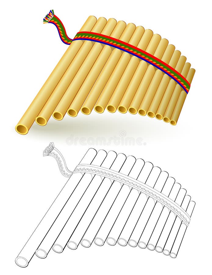 Old bamboo flute stock vector. Illustration of indian - 83659211