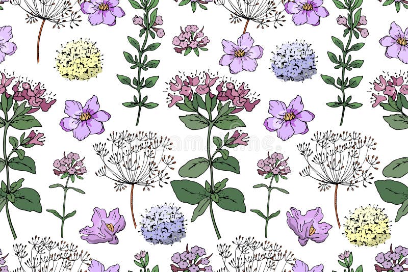 Art Floral Vector Seamless Pattern. Stock Vector - Illustration of ...