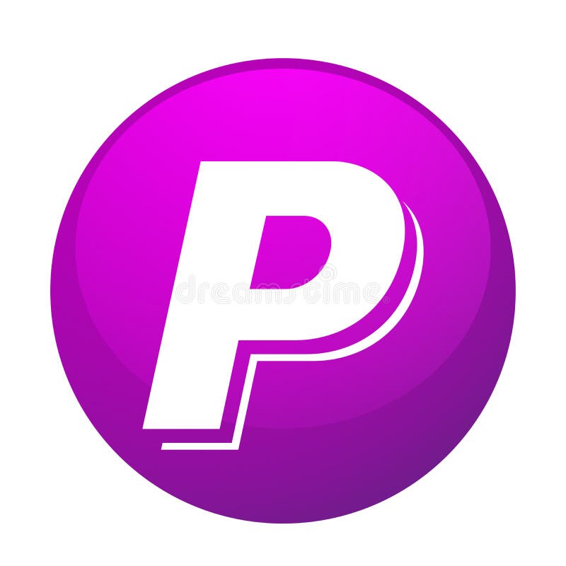 PayPal Online Bank Logo Button Icon in Purple Vector with Modern ...