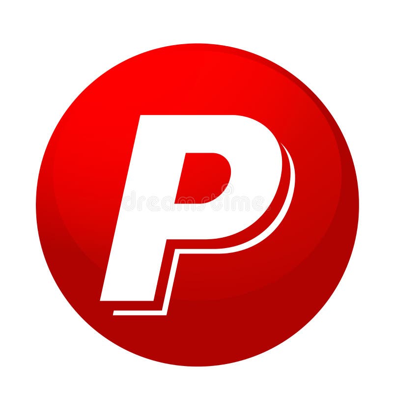 PayPal Online Bank Logo Button Icon in Red Vector with Modern Gradient ...