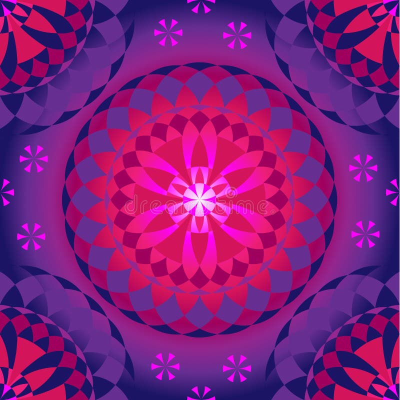 Pink and Violet Flower of Life Seamless Vector Pattern Stock ...