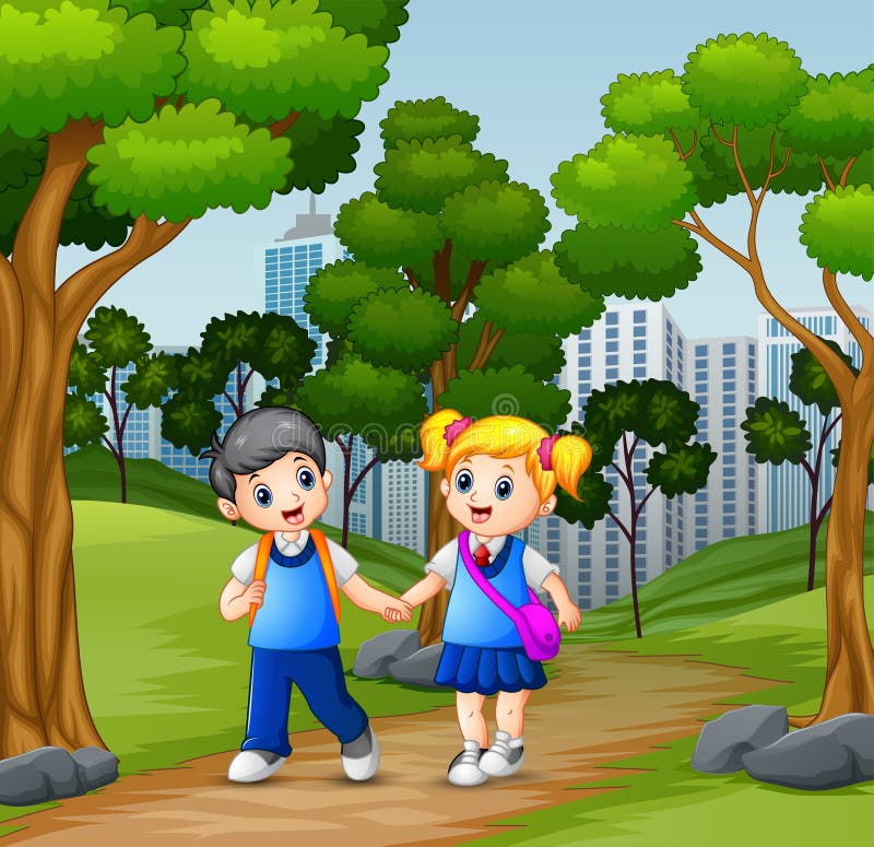 Children Going To School Drawing Stock Illustrations – 894 Children ...