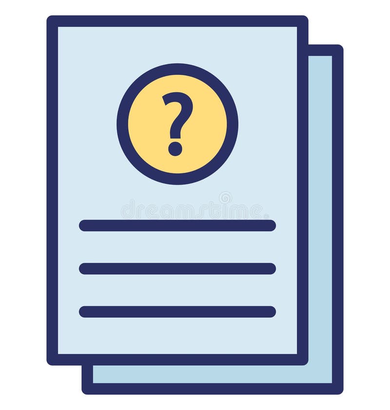 Answer Sheet Isolated Vector Icon Which Can Easily Modify or Edit Stock ...