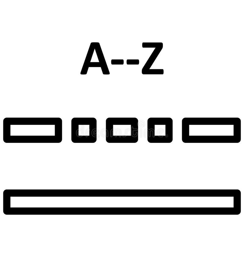 Alphabetical Sorting Icon Of 3 Types Color, Black And White, Outline ...