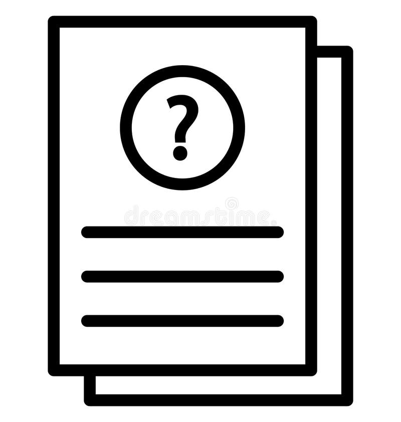 Answer Sheet Isolated Vector Icon Which Can Easily Modify or Edit Stock ...