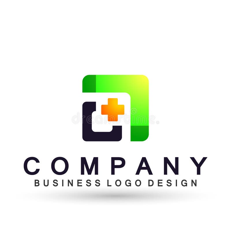 Medical Care Globe Family Health Square Shaped Concept Logo Icon ...