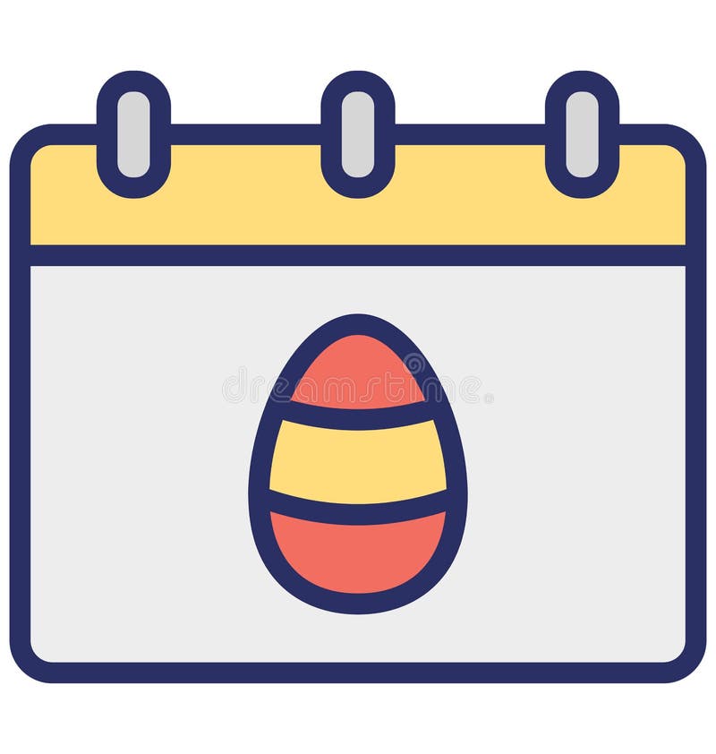 Calendar, Easter Isolated Vector Icon Which Can Easily Modify or Edit ...