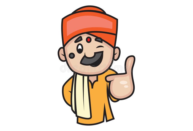 Pandit Ji Cartoon Character Vector Illustration Stock Vector ...