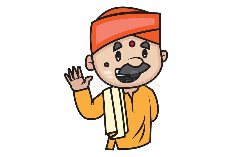 Vector Cartoon Illustration of Pandit. Stock Vector - Illustration of ...