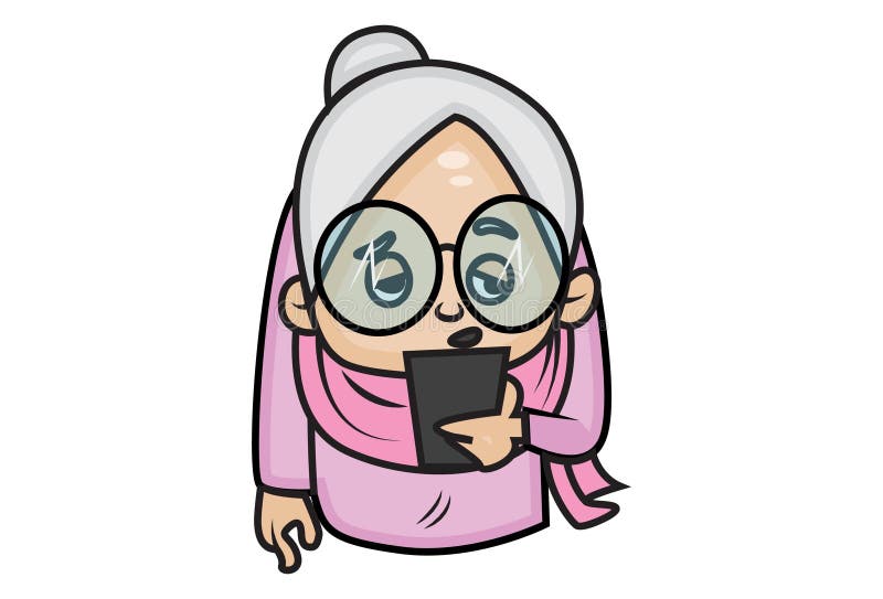 Vector Cartoon Illustration of Cute Grandmother. Stock Vector ...