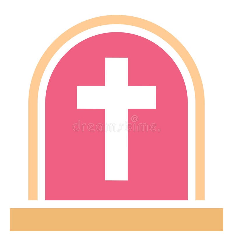 Cemetery, Christianity Isolated Vector Icon Which Can Easily Modify or ...
