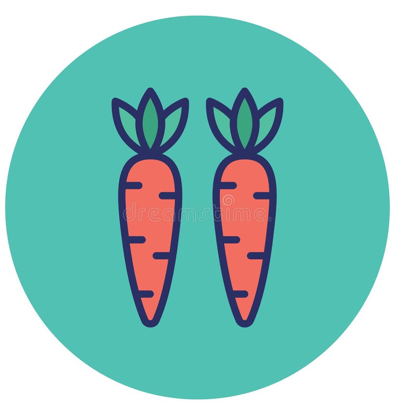 Carrots, Fruit Isolated Vector Icon Which Can Easily Modify or Edit ...