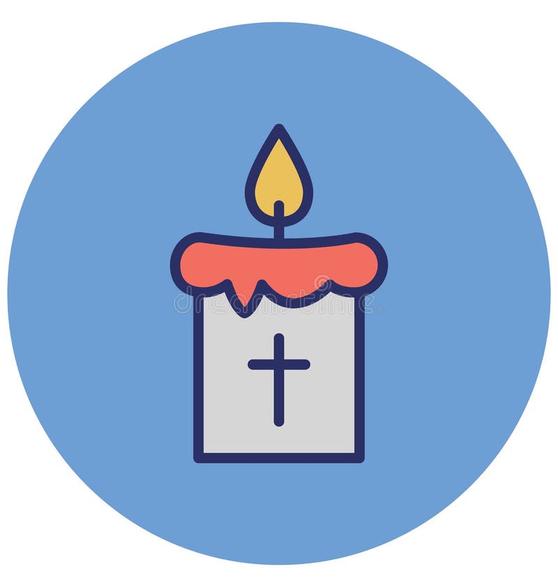 Candle, Christian Cross Isolated Vector Icon Which Can Easily Modify or ...