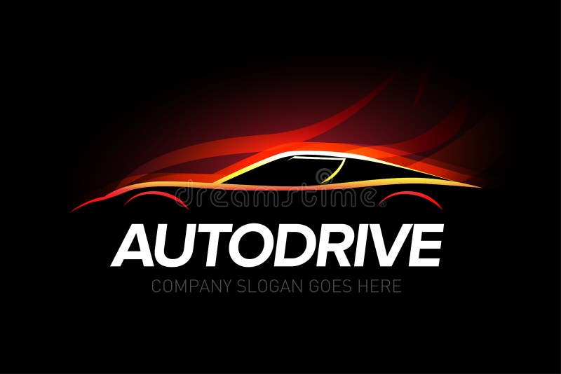 `Autodrive` Car Logotype with Fire Background- Car Service and Repair ...