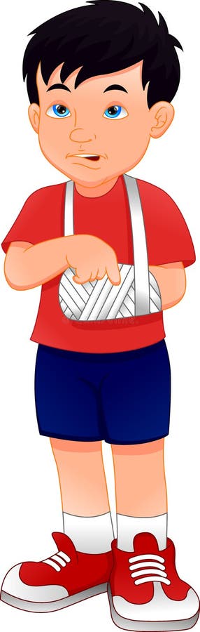 Cartoon Guy With An Arm Fracture Stock Vector - Illustration of damaged ...